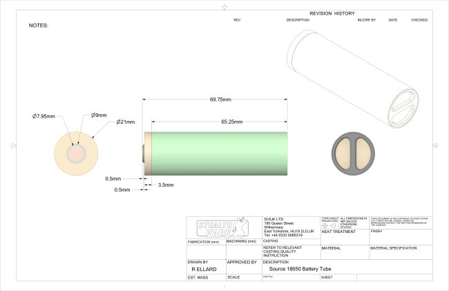 SV Source 18650 Battery Tube v2 - Stealthvape